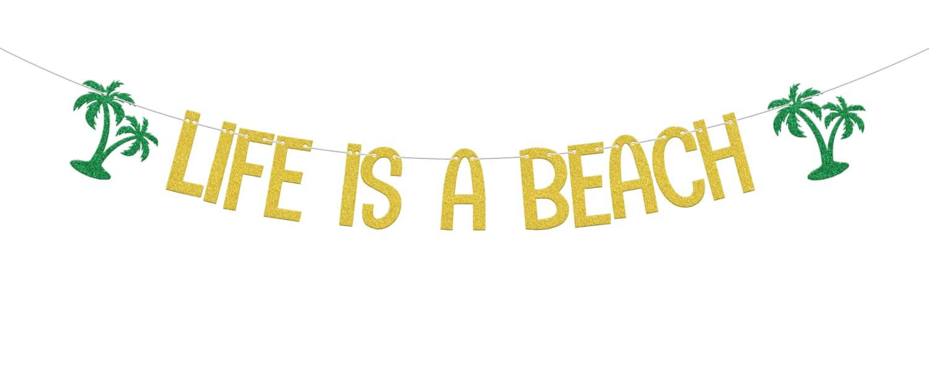 Life is a Beach Banner, Hawaiian Luau Tropical Themed Party Decorations ...