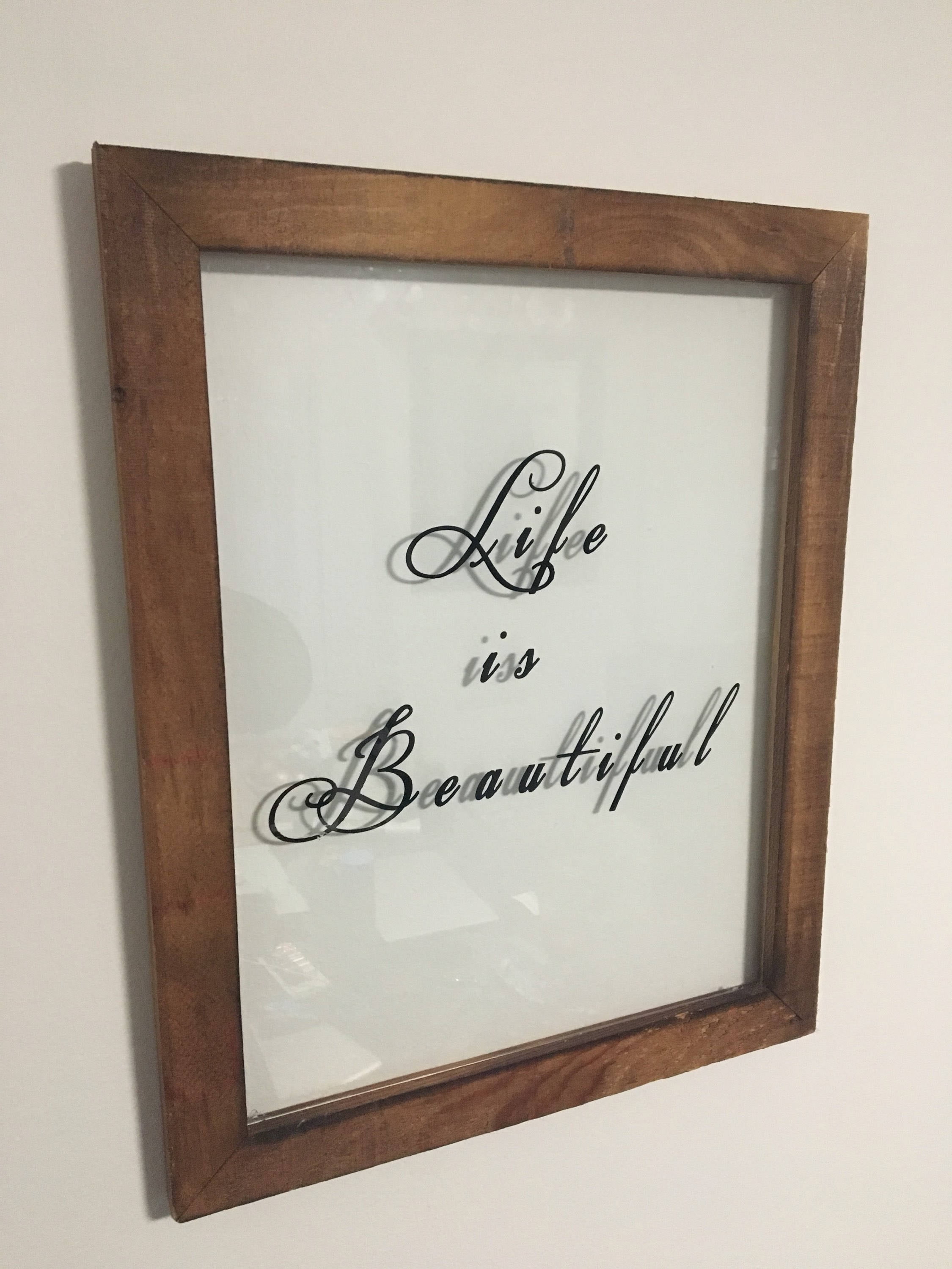 Life is beautiful Custom Wood Glass frame Art - Walmart.com