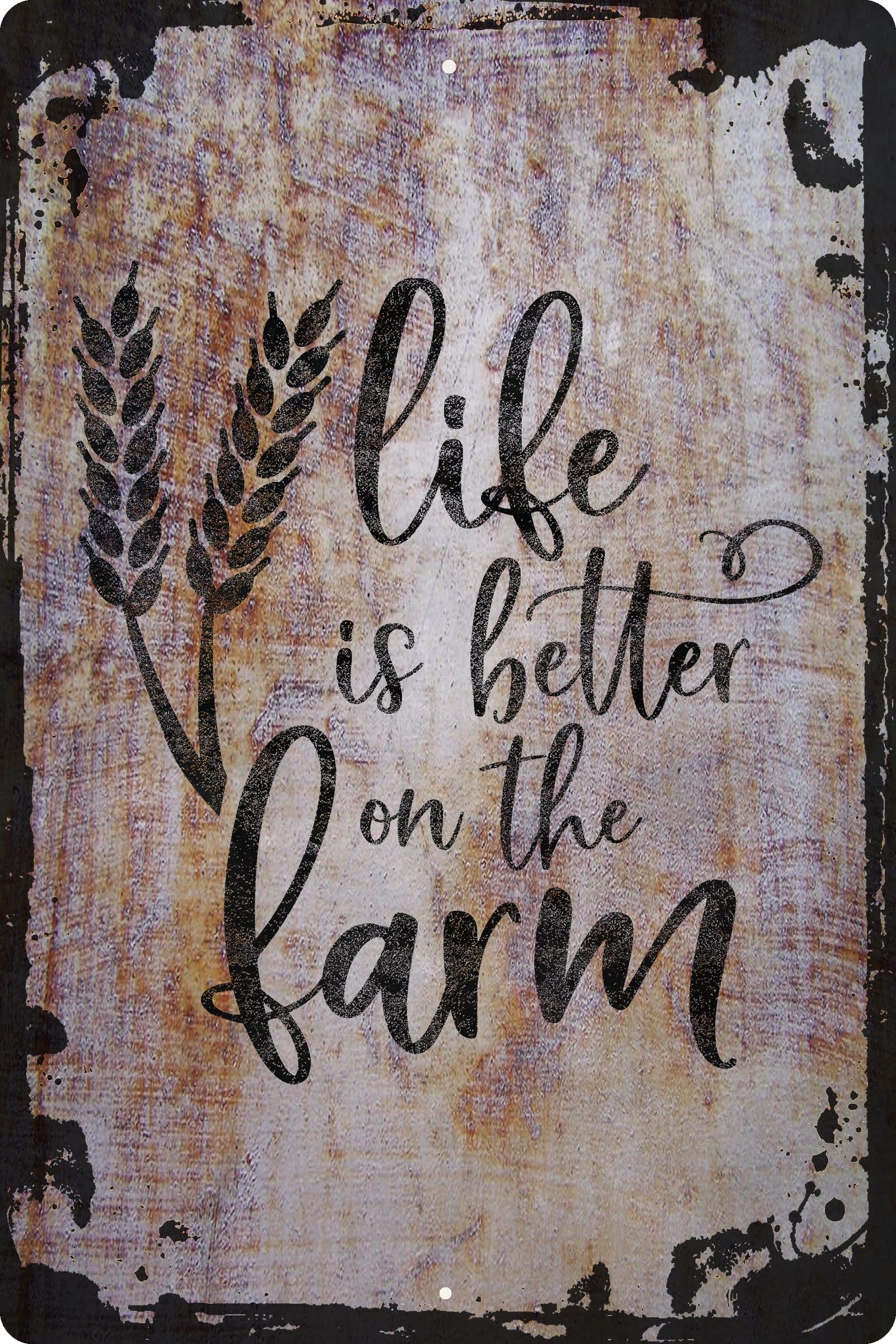 Life is better on the farm wheat barn home farmer crops cursive Beige ...