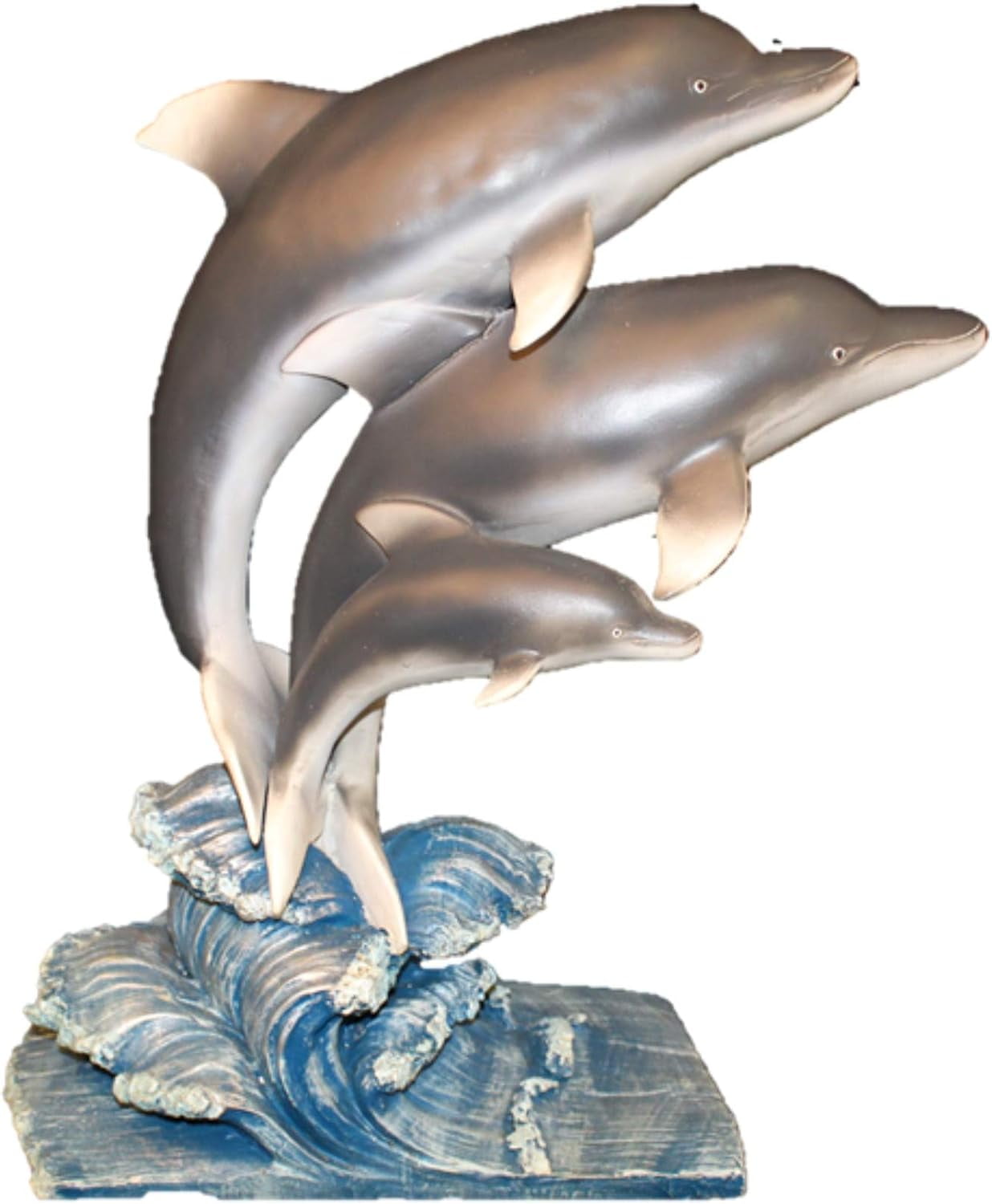 Life's A Beach 20" H Dolphins Jumping The Ocean Waves Nautical Coastal Garden & Pool Statue in ...