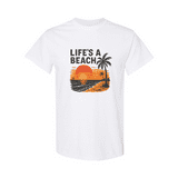 Life’s A Beach Sunset Palm Tree Tropical Holiday Relax Unisex T-Shirt ...