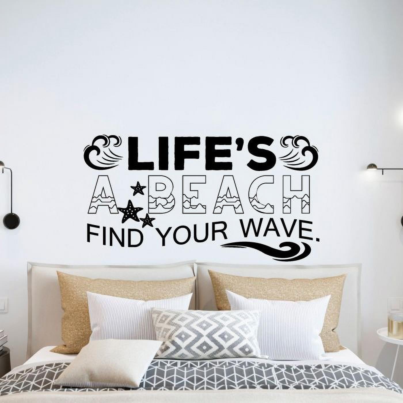 Life's A Beach Find Your Wave - Beach Life Quotes Waves Silhouette ...