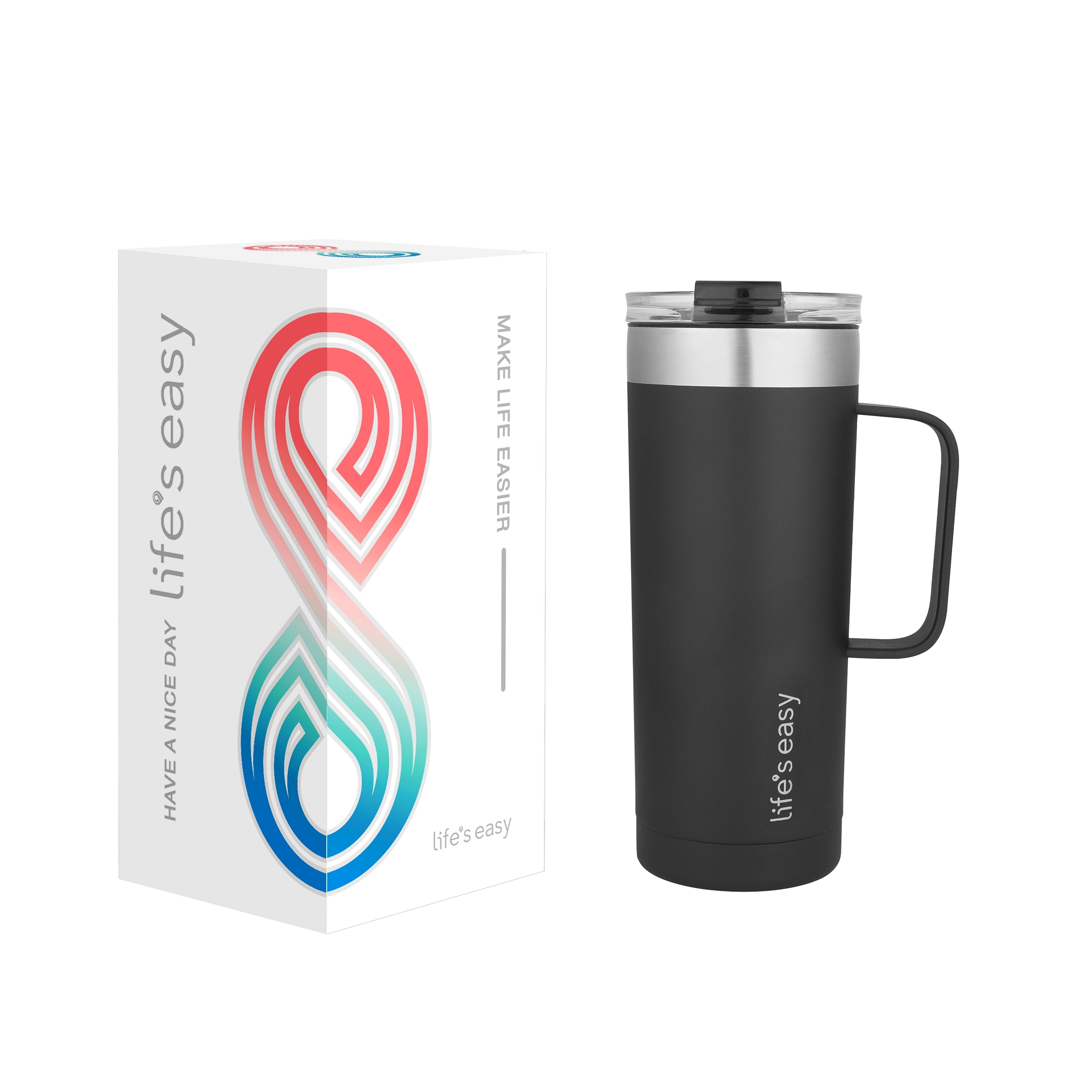 Life’s Easy - Stainless Steel Mug with Handle, Vacuum Insulated Mug for ...