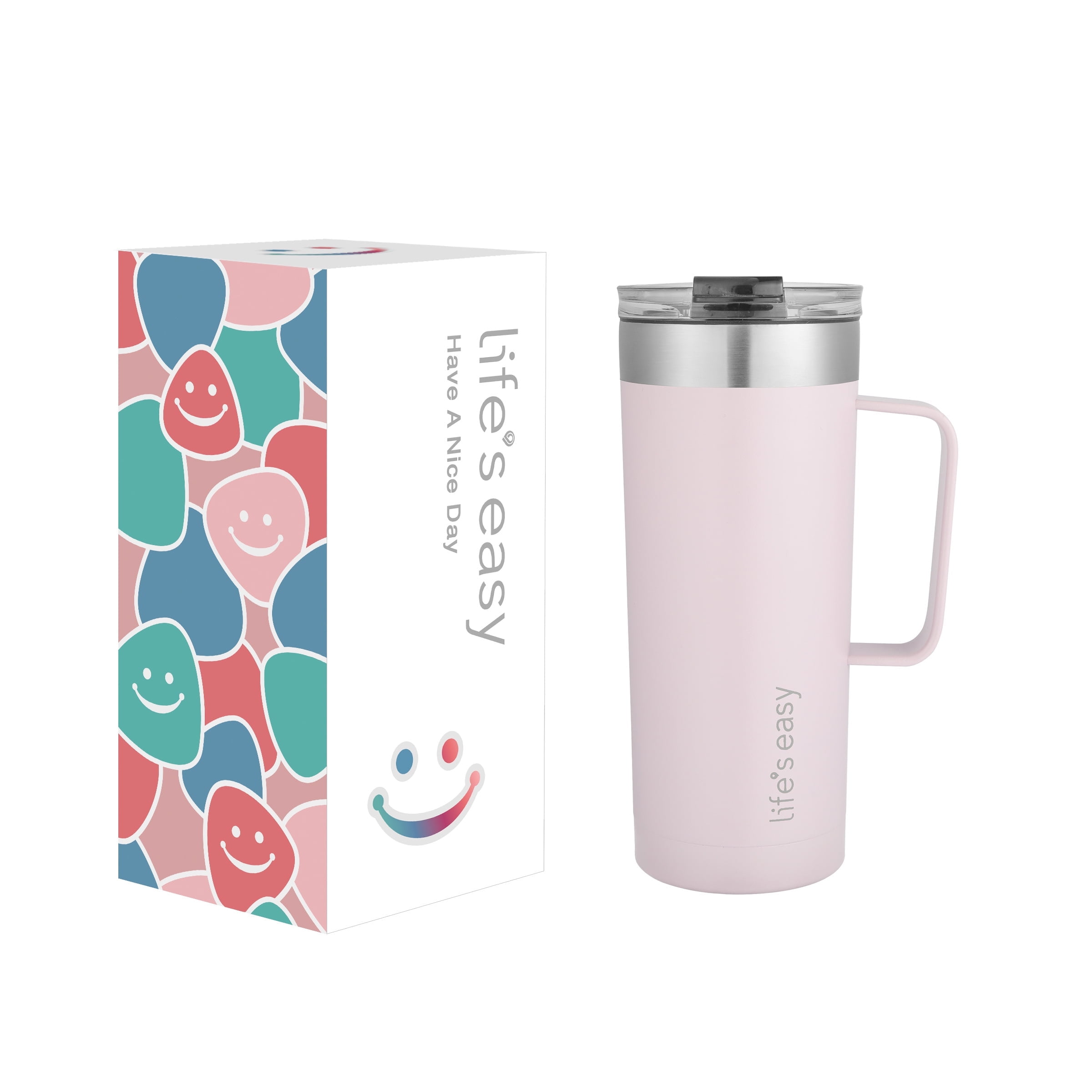 Life’s Easy - Stainless Steel Mug with Handle, Vacuum Insulated Mug for ...