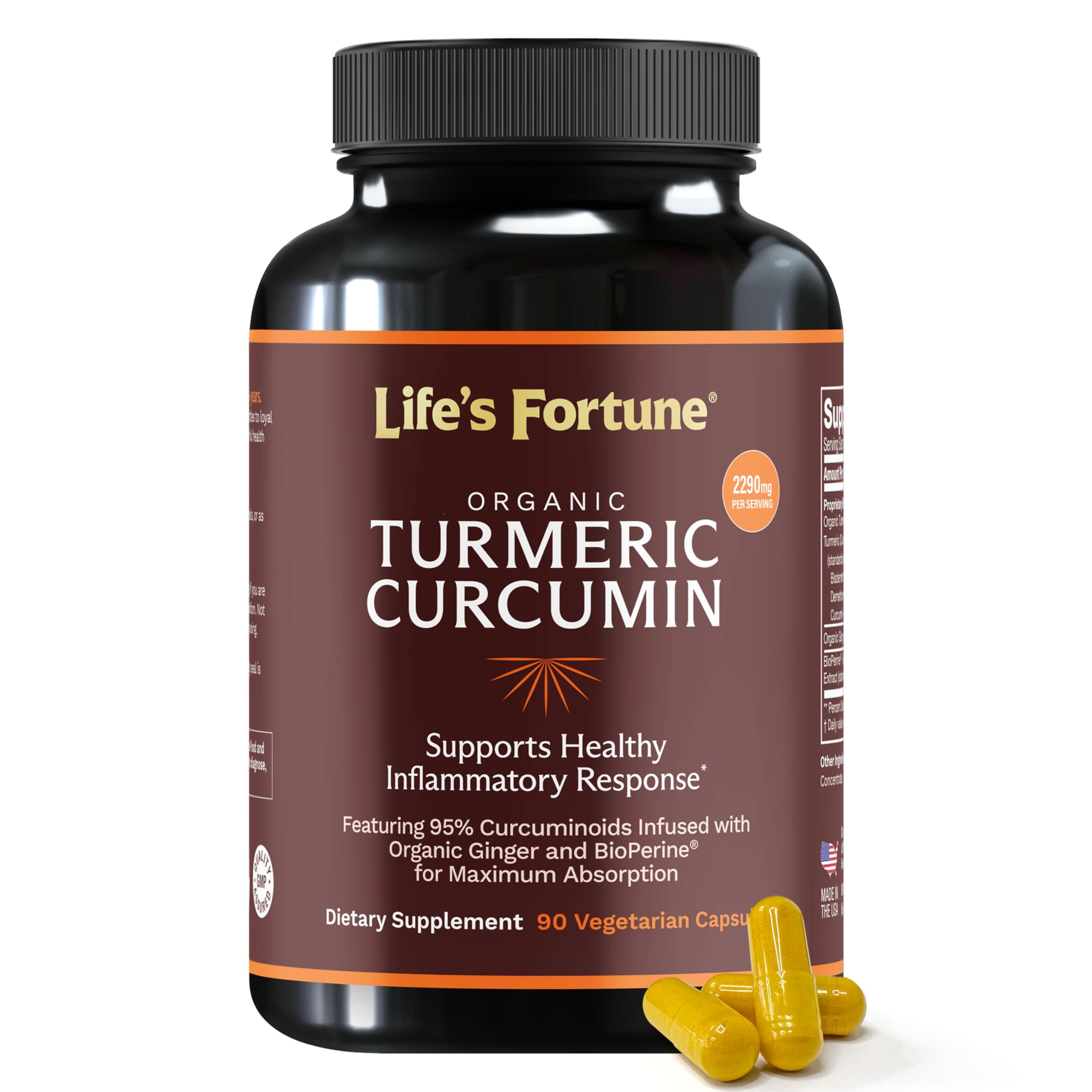 Life's Fortune Turmeric Curcumin Dietary Supplement, Antioxidant ...