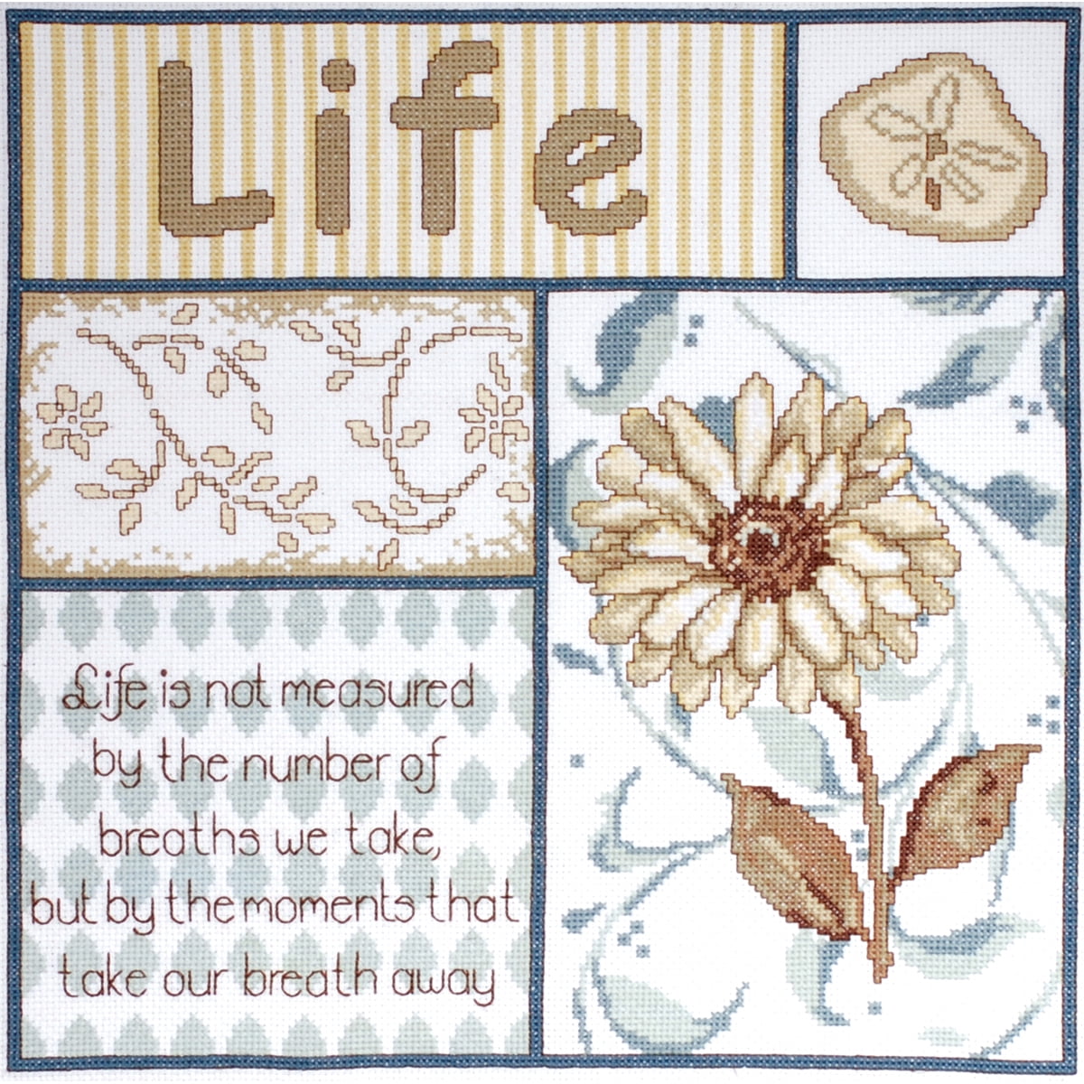 Life's Moments Counted Cross Stitch Kit-12"X12" 14 Count - Walmart.com