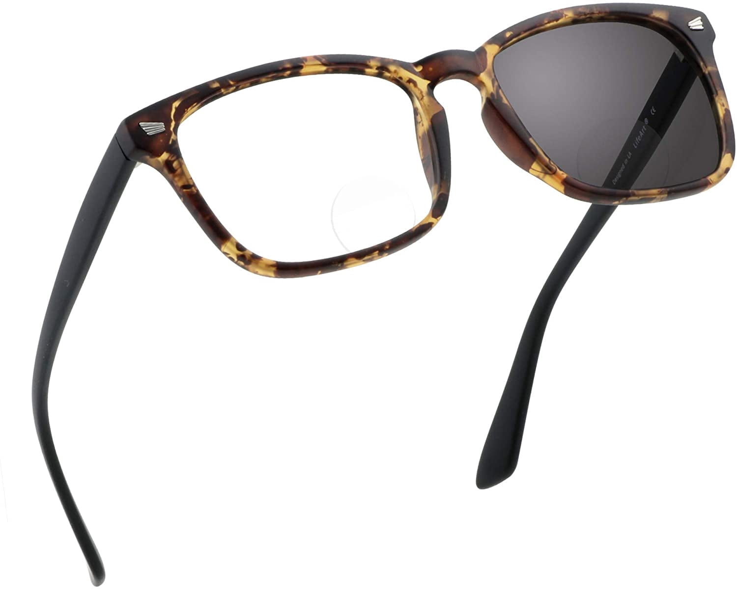 LifeArt Bifocal Reading Glasses, Transition Photochromic Dark Grey ...