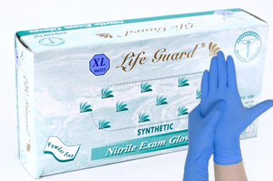 LifeGuard Blue Nitrile 3.5 mil Exam Gloves - Latex Free & Powder Free - 100/BX - 10BX/CS - Case ...