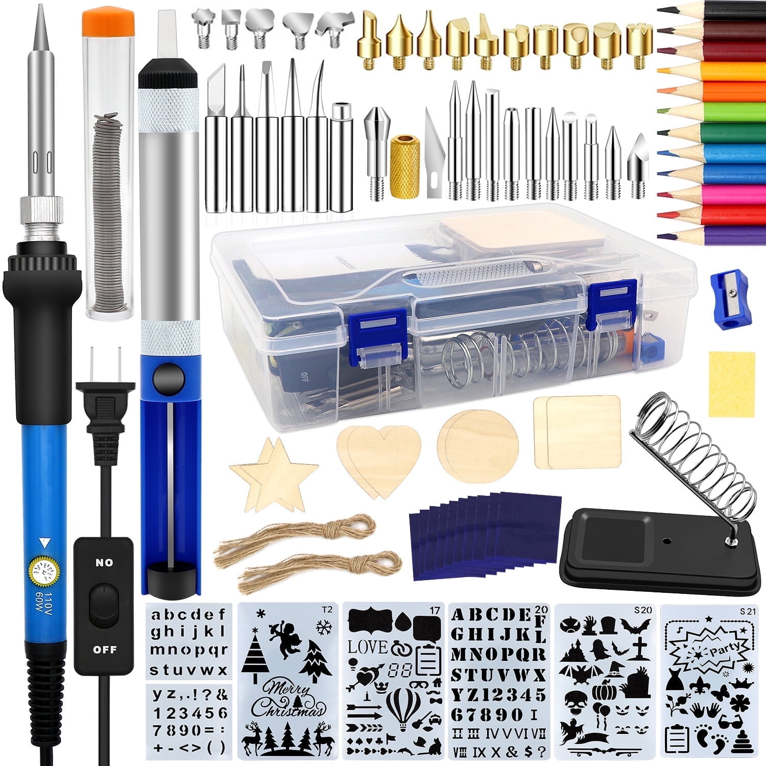LifeIdeas Adjustable Temp. Soldering Pyrography Pen, Wood Burning Kit ...