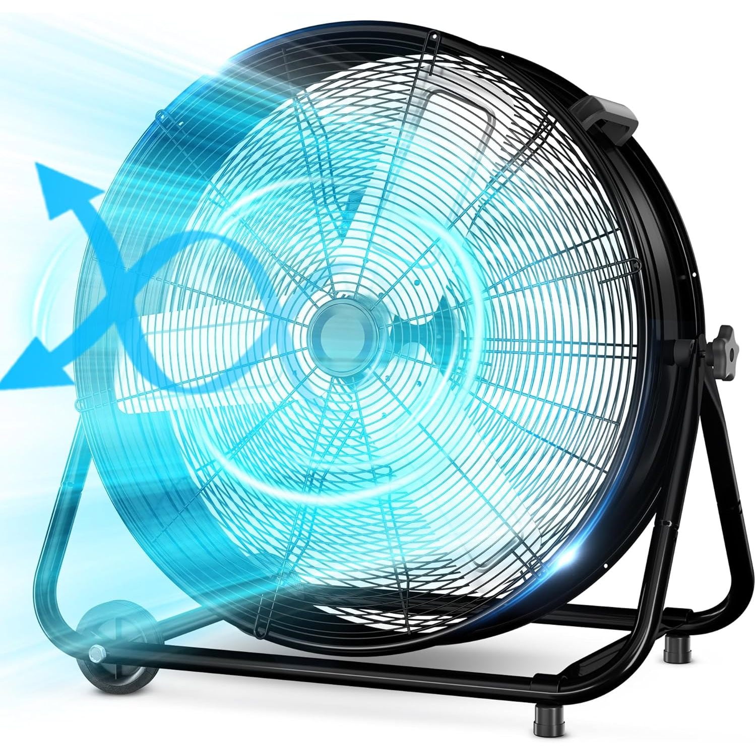 LifePlus 24 Inch Drum Fan High-Velocity Floor Fan 3 Speed, Industrial ...