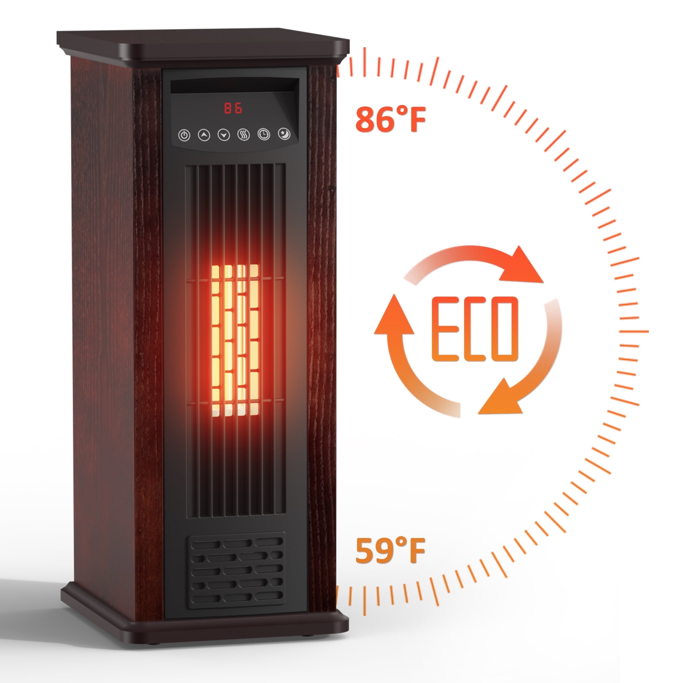 LifePlus 24" Tower Heater Infrared Quartz Electric Space Heaters 1500W ...