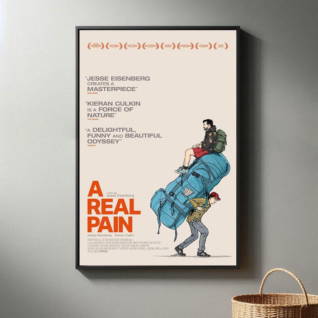 LifePlus A Real Pain Movie Poster | High Quality Canvas Print I 2024 ...