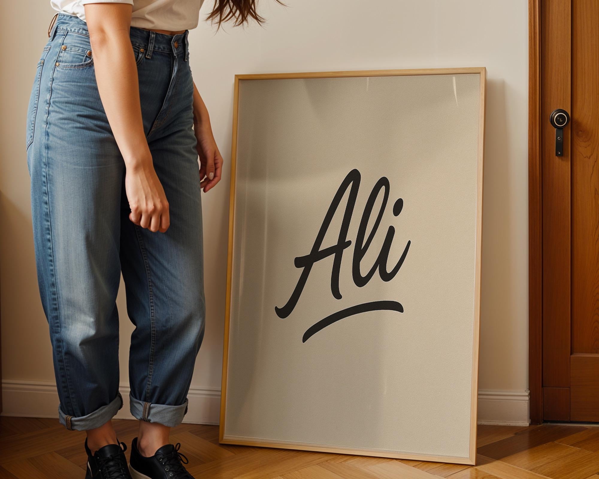 LifePlus Ali Wall Art Print Minimalist Name Poster Modern Typography ...