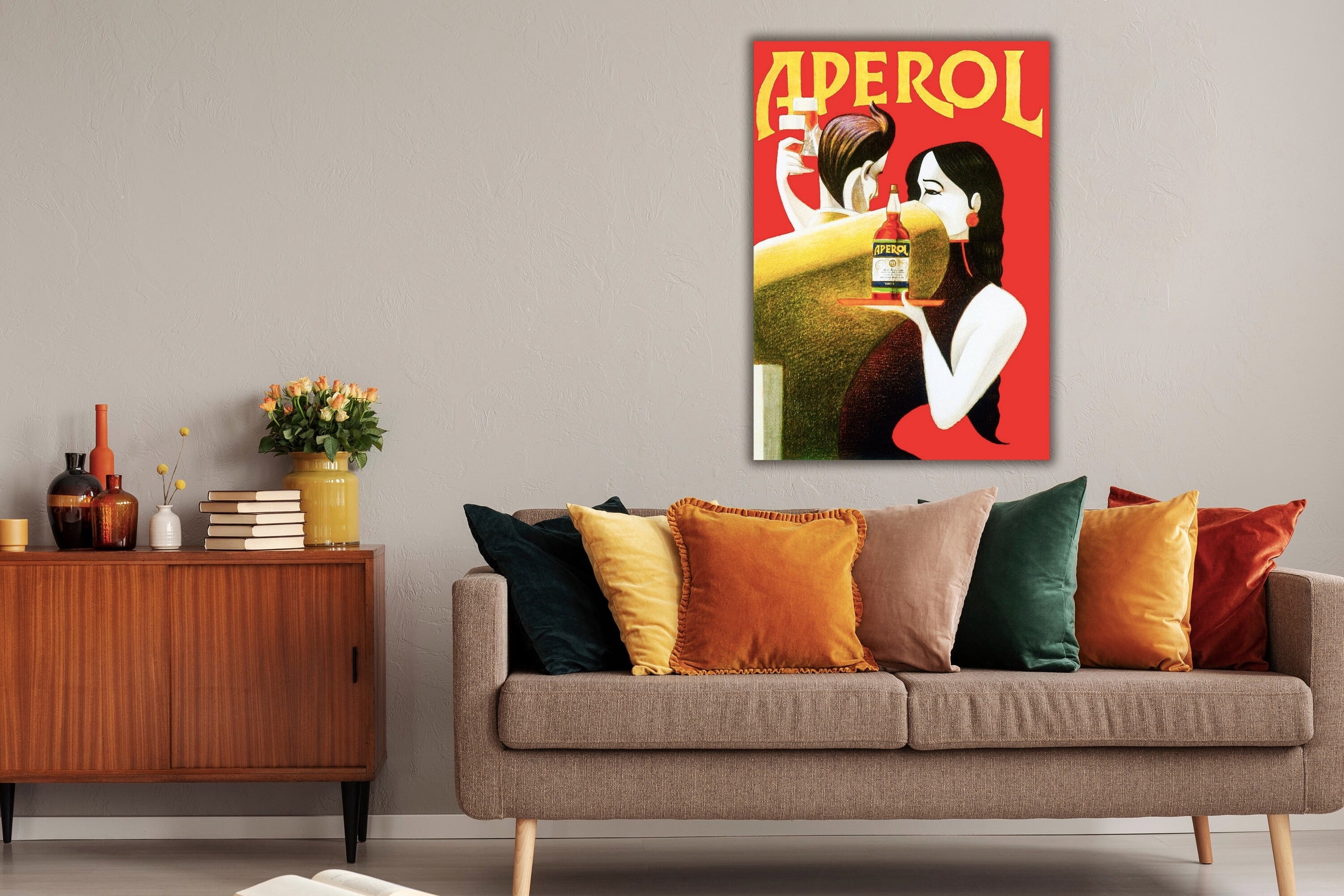 LifePlus Aperol Retro Poster, Aperol Drink Canvas Print, Vintage Poster ...