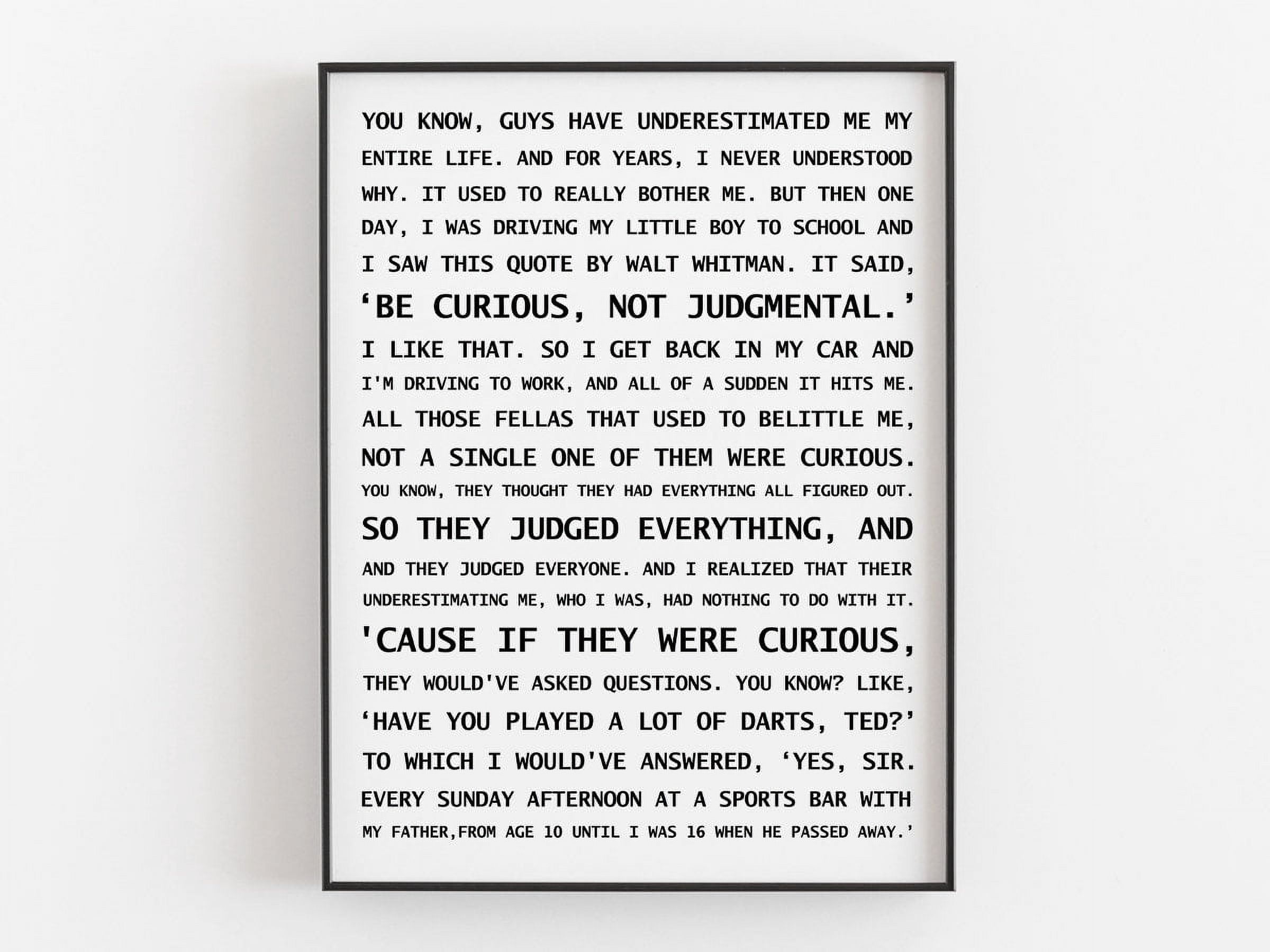 LifePlus Be Curious Not Judgemental Quote Walt Whitman Printable ...