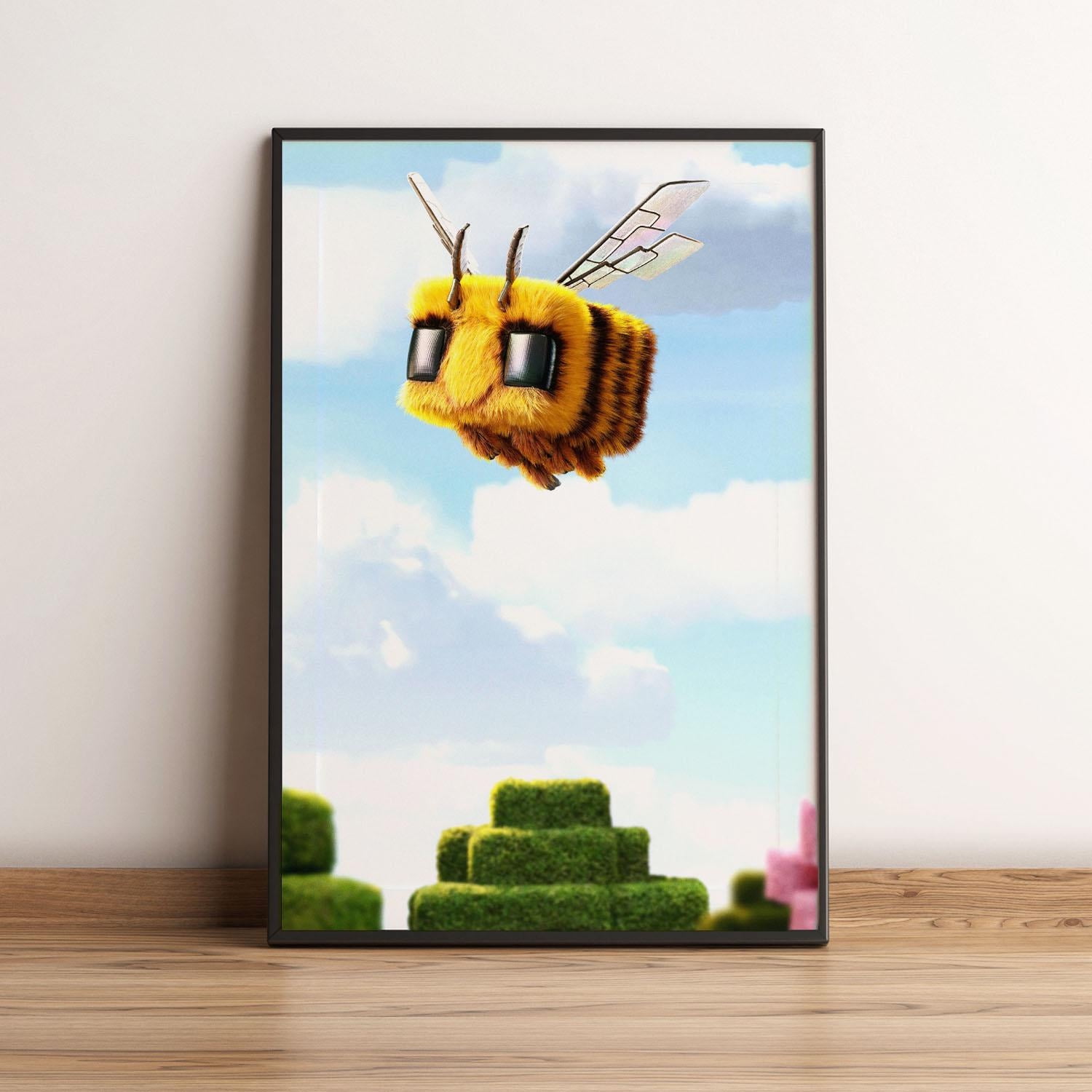 LifePlus Bee Minecraft Movie Poster, Portal Minimalist Cinematic Wall ...