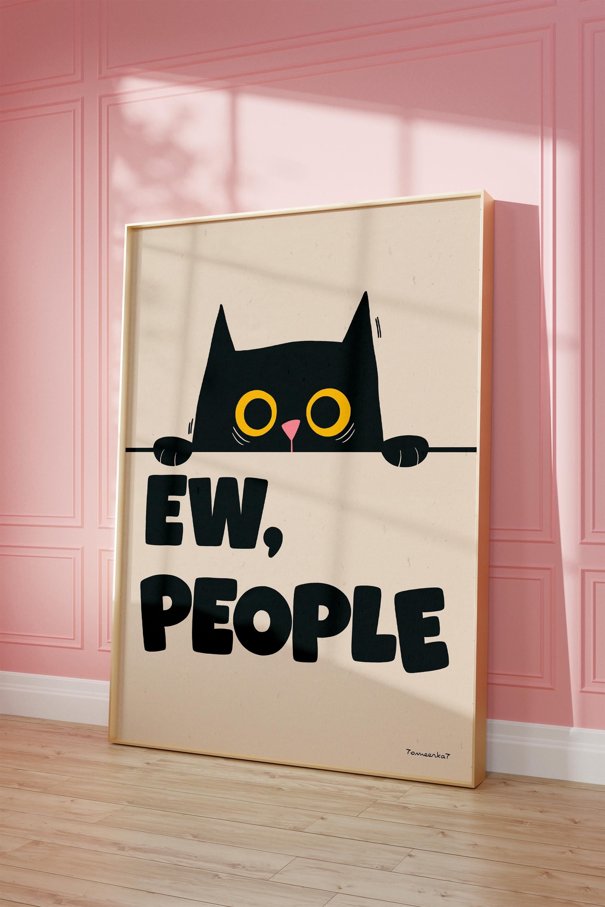 LifePlus Black Cat Wall Art Poster - Cat Poster, Cute Kitten Wall Art ...