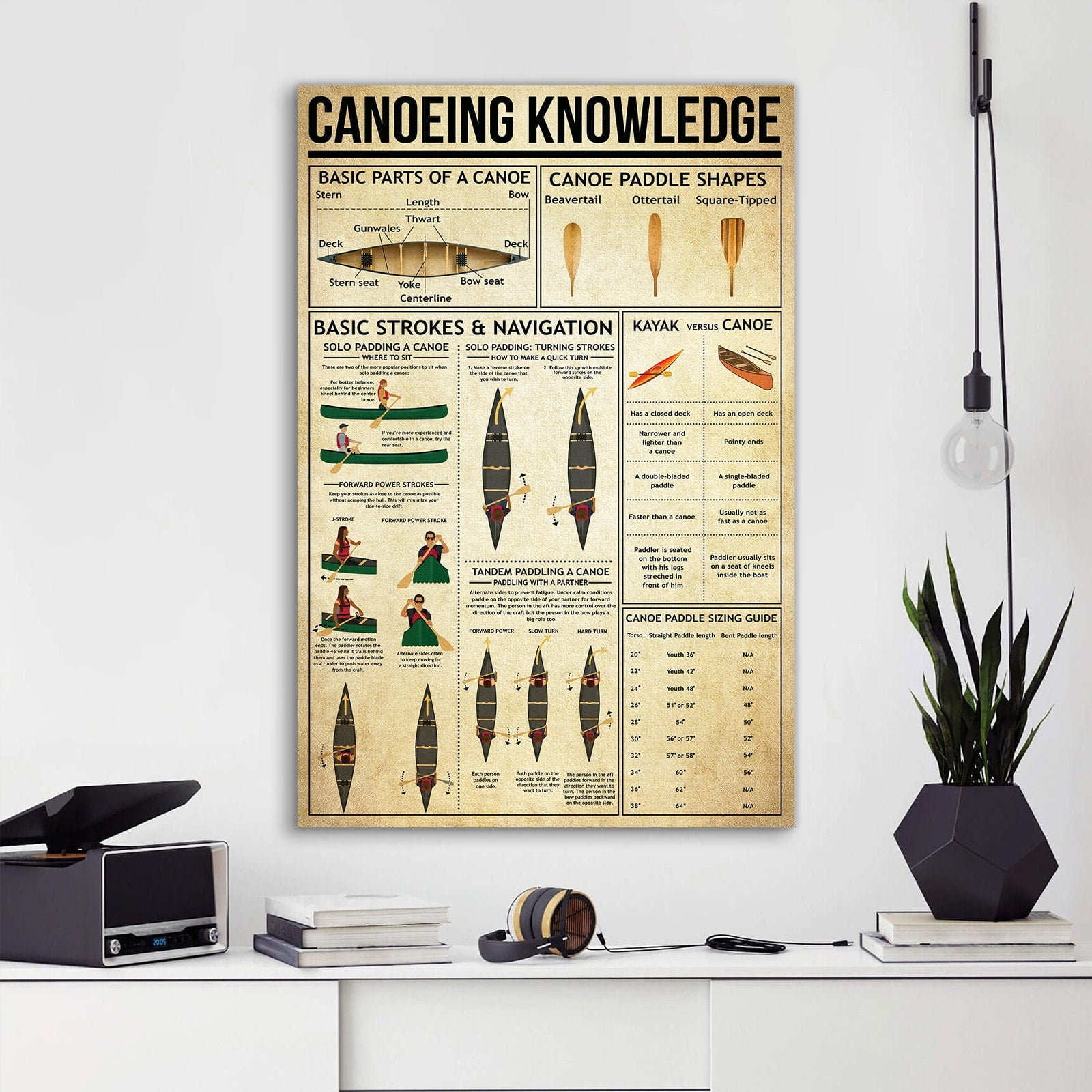 LifePlus Canoeing Knowledge Poster, Vintage Poster, Decor Wall ...