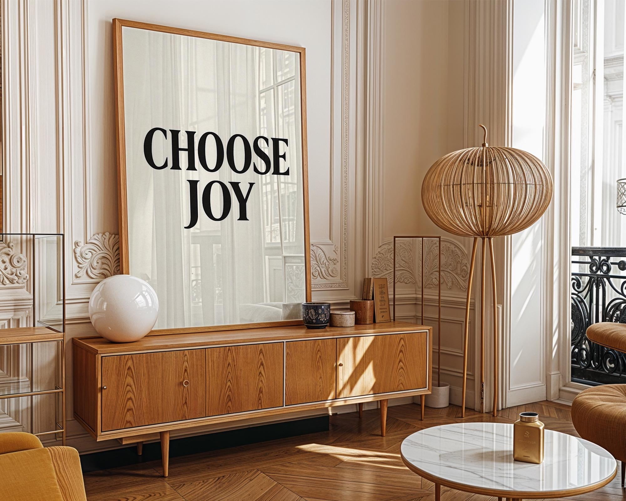 LifePlus Choose Joy Wall Art Print Minimalist Quote Poster Neutral ...