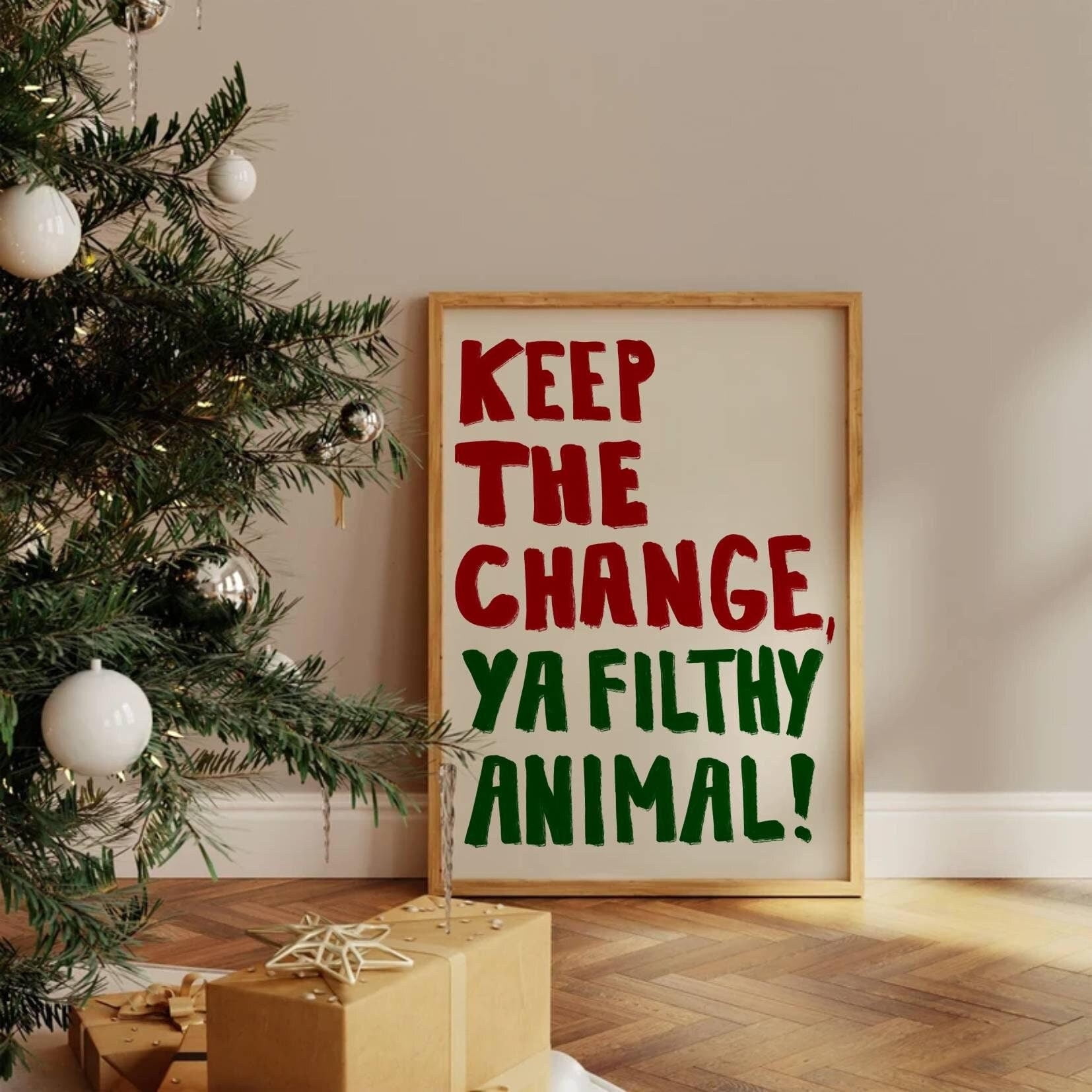 LifePlus Christmas Print Home Alone Trendy Christmas Quote Red ...