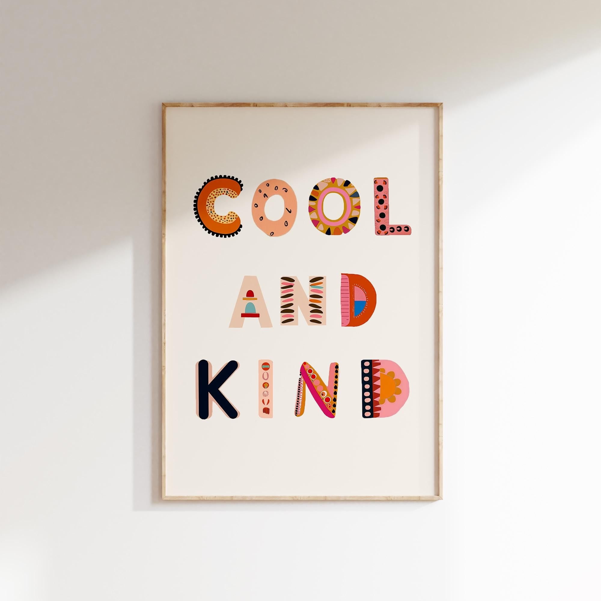 LifePlus Colorful Cool and Kind Nursery Wall Art, Vibrant Kids Room ...