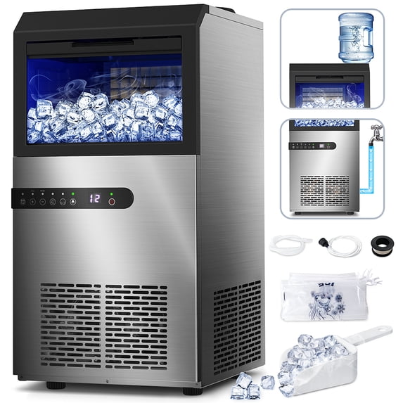 LifePlus 100LBS Commercial Ice Maker, High Capacity, Auto Clean ...