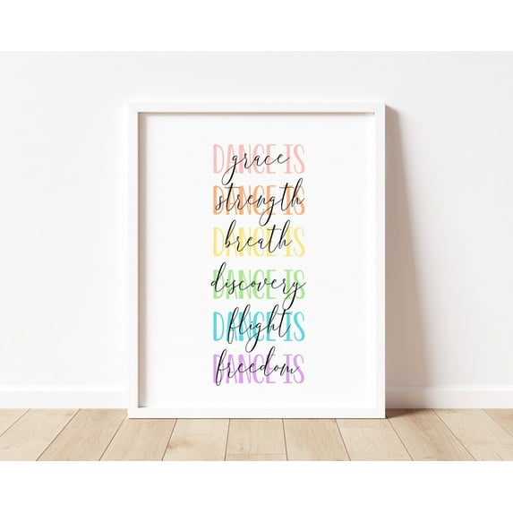 LifePlus Dance Quote, Motivational Dance Studio Sign, Dance Wall Art ...