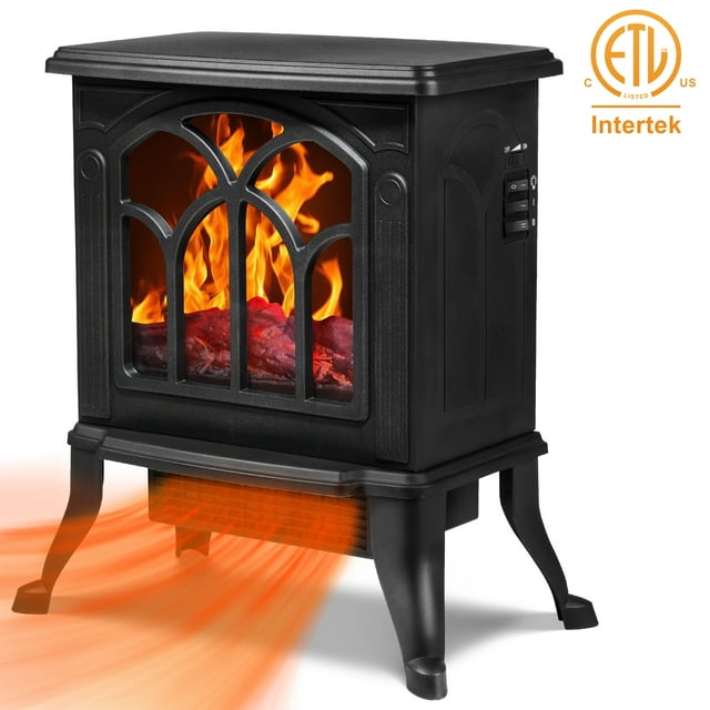 LifePlus Electric Fireplace Infrared Stove Heater, 18" Portable ...