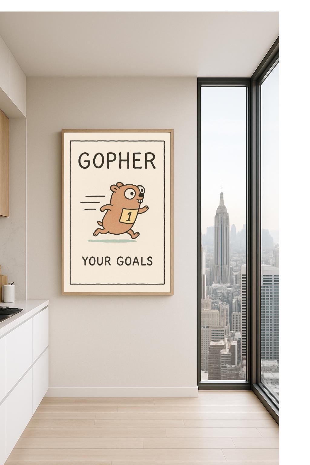 LifePlus Funny Gopher Goals Pun Poster - Walmart.com
