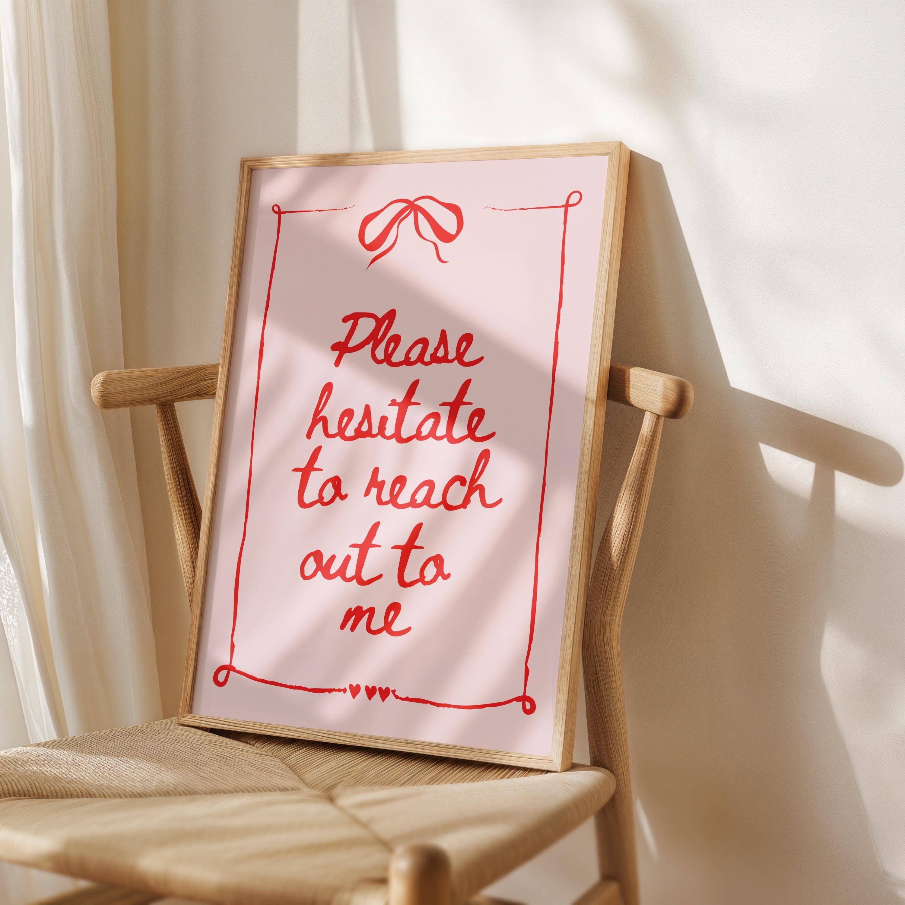 LifePlus Funny Trendy Girly Wall Art • Pink Please Hesitate to Reach ...