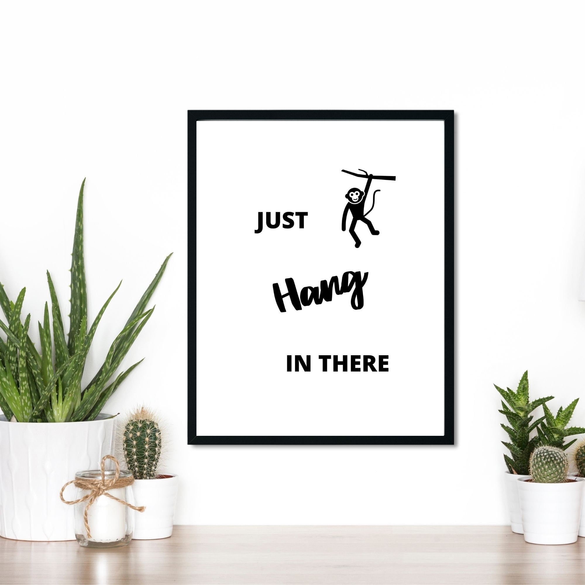 LifePlus Just Hang in There Poster Print, PHYSICAL PRINT, Inspirational ...