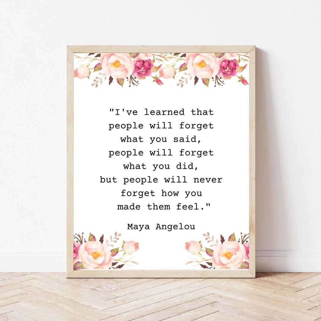 LifePlus Maya Angelou quote wall art instant Poster I've learned ...