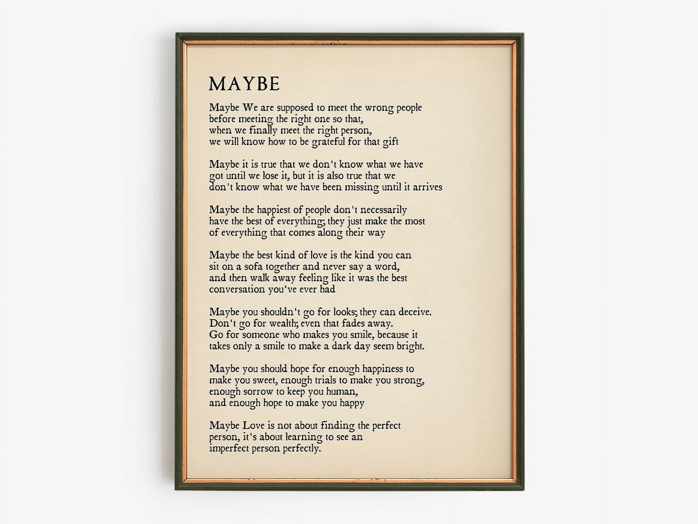 LifePlus Maybe - We Are Supposed To Meet Poem Printable, Digital ...