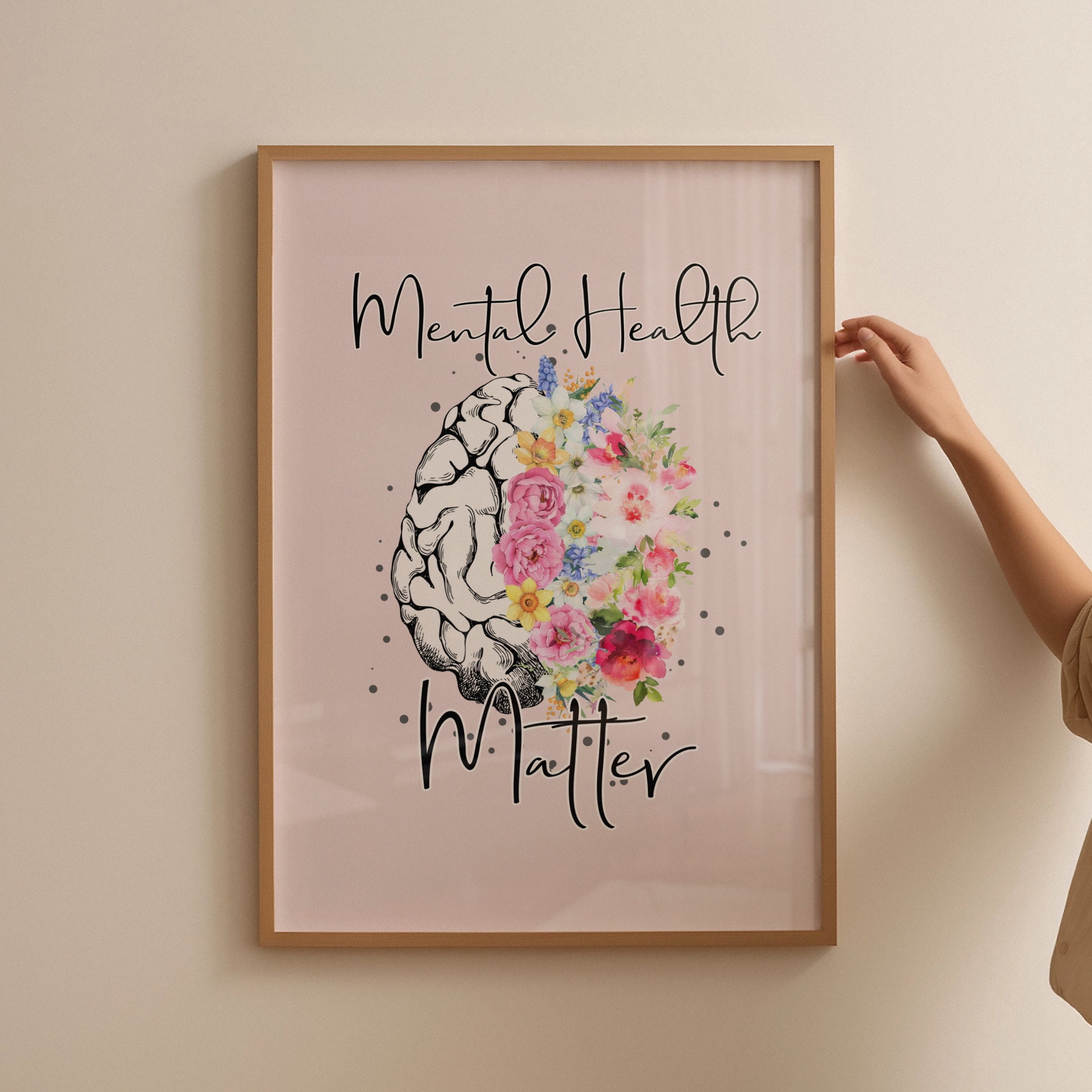LifePlus Mental Health Matters Poster, Hippie Wall Print, Therapist ...