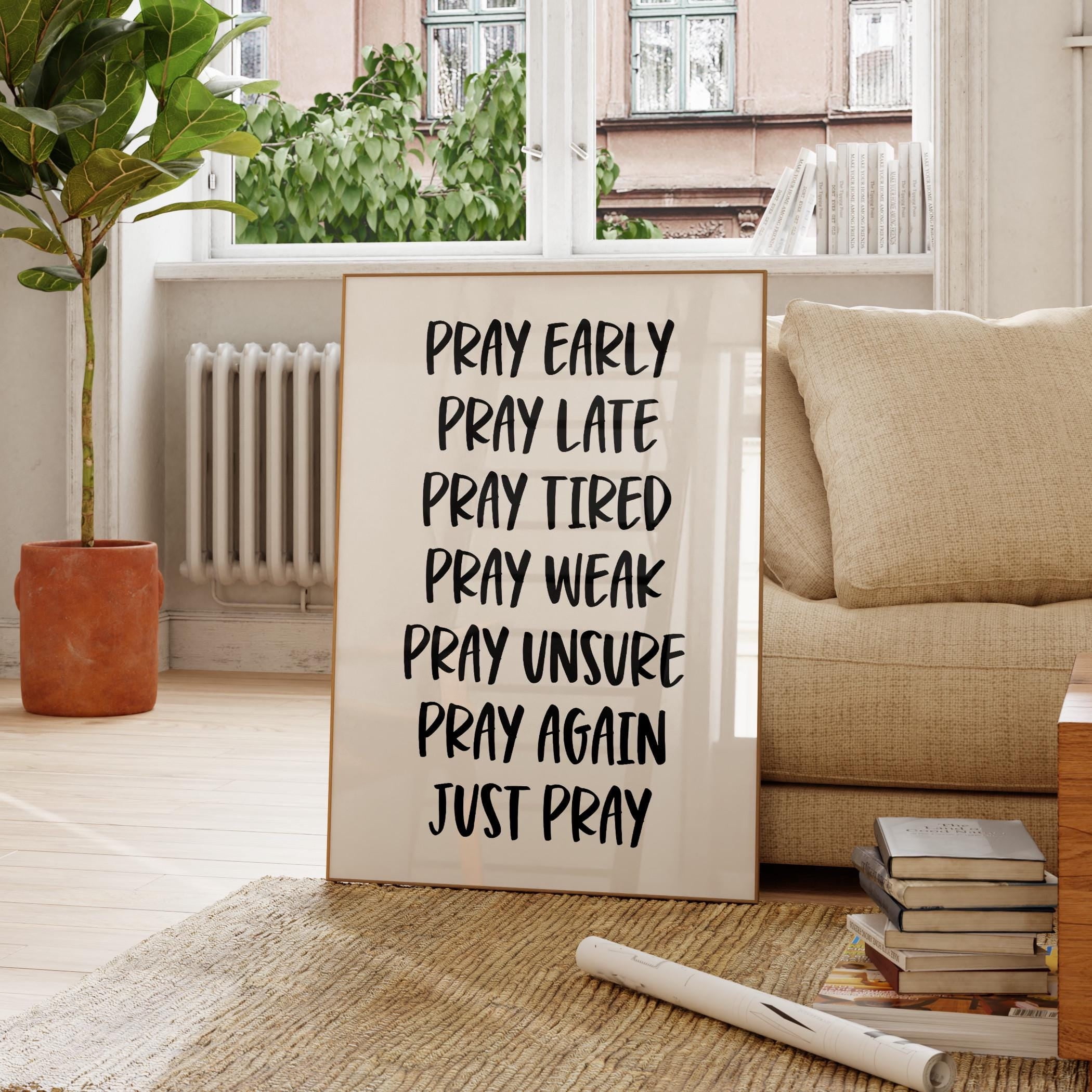 LifePlus Prayer Wall Art, Prayer Room Wall Decor, Pray Quote Poster ...