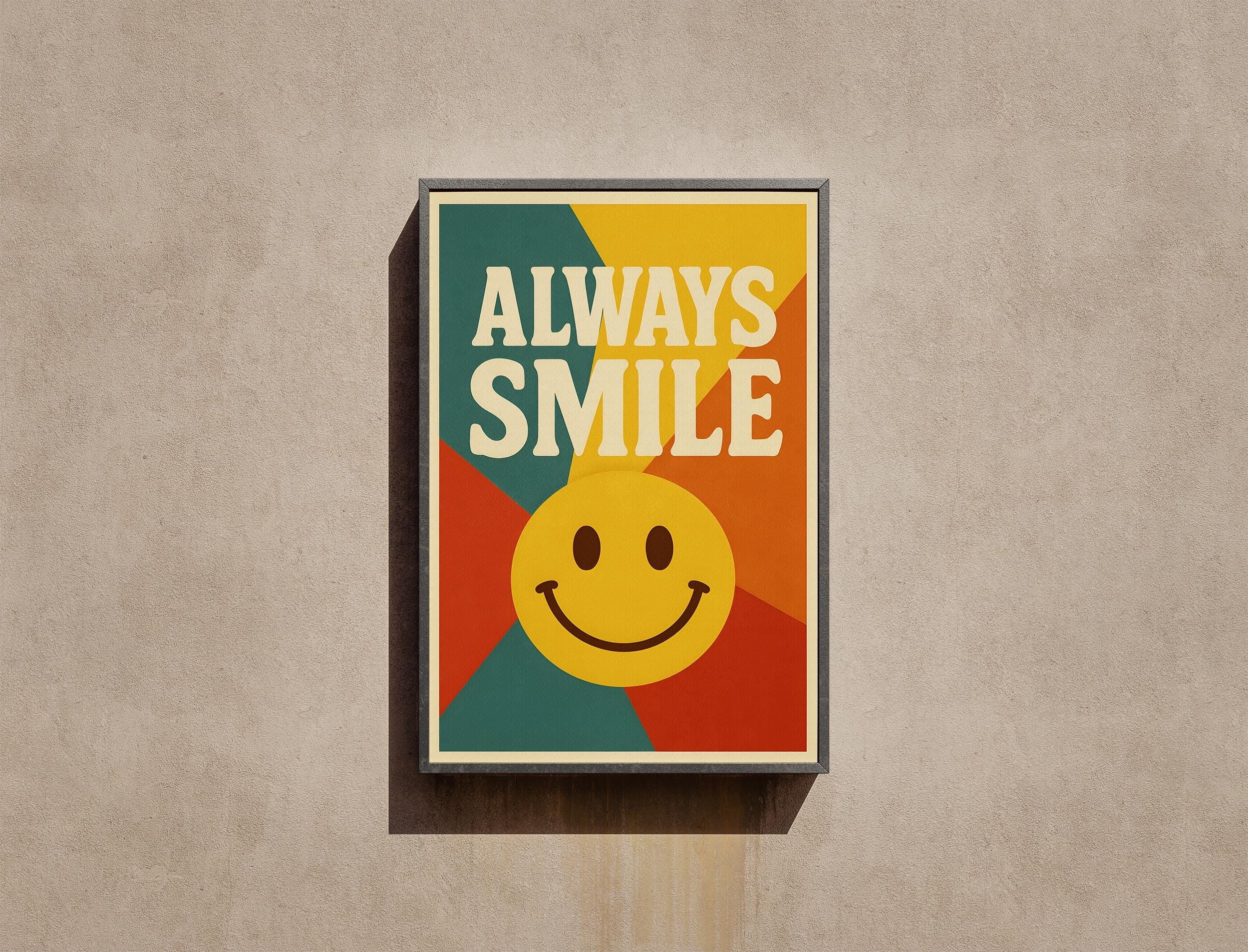 LifePlus Retro Smiley Poster: Mid Century Modern Wall Art - Walmart.com