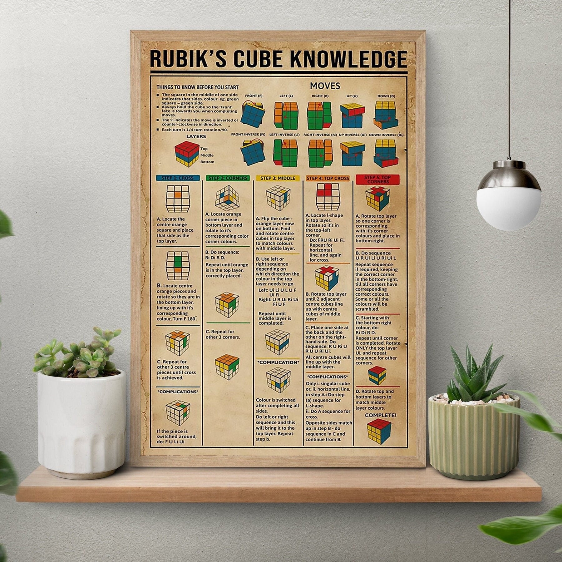 LifePlus Rubik's Cube Knowledge Vintage Poster, Knowledge Poster, Rubik ...