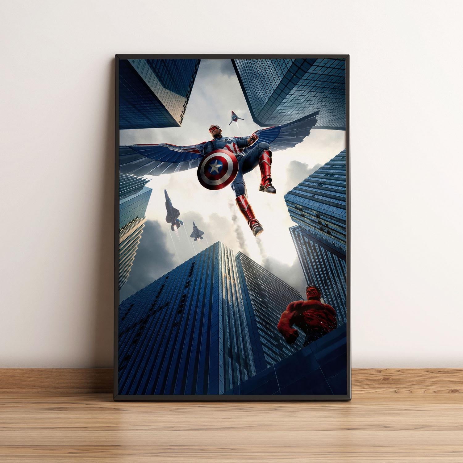 LifePlus Textless Captain America Brave New World Movie Poster, Red ...