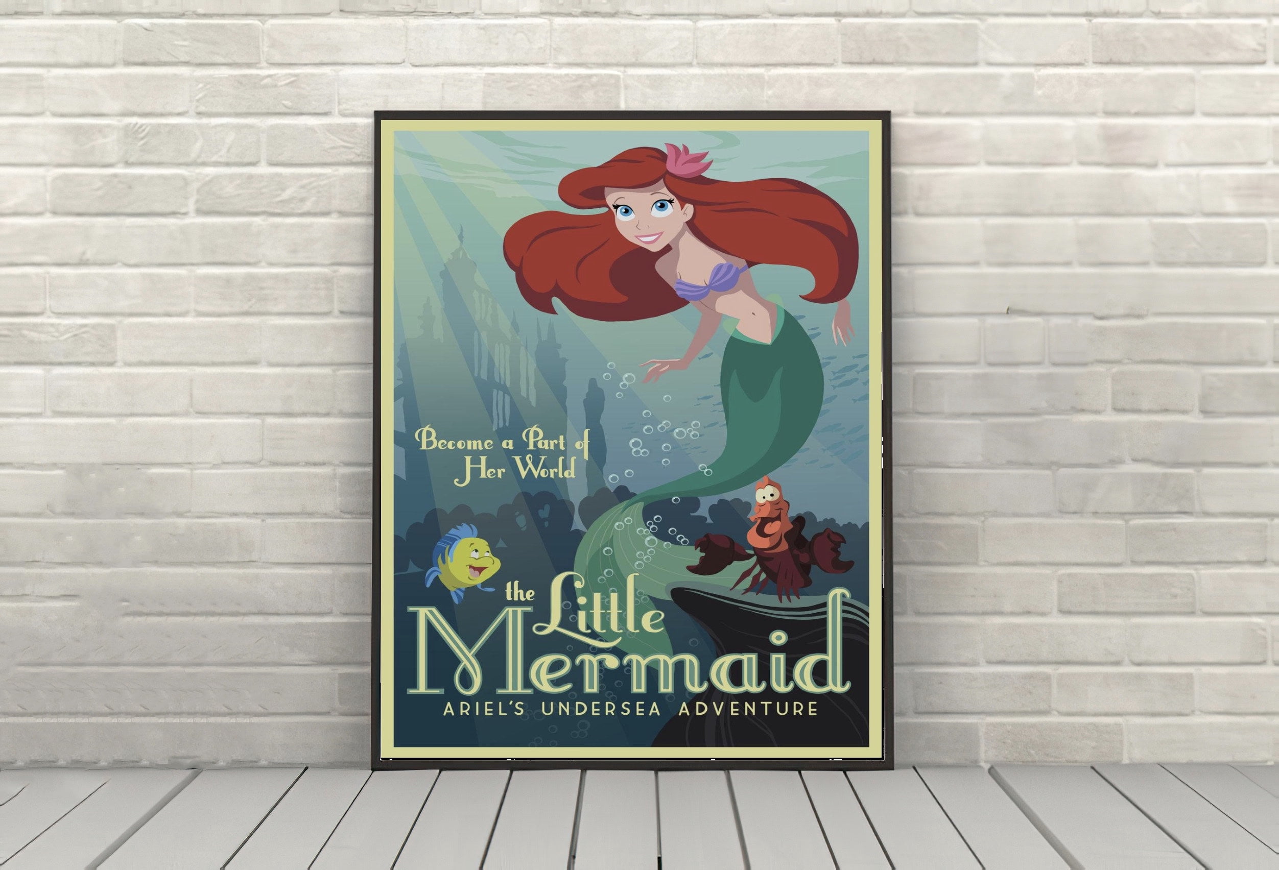 LifePlus The Little Mermaid Poster Ariel's Undersea Adventure Vintage ...