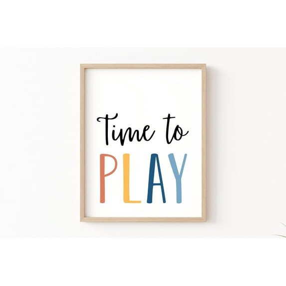 LifePlus Time To Play Sign, Playroom Poster, Let's Play Wall Art ...