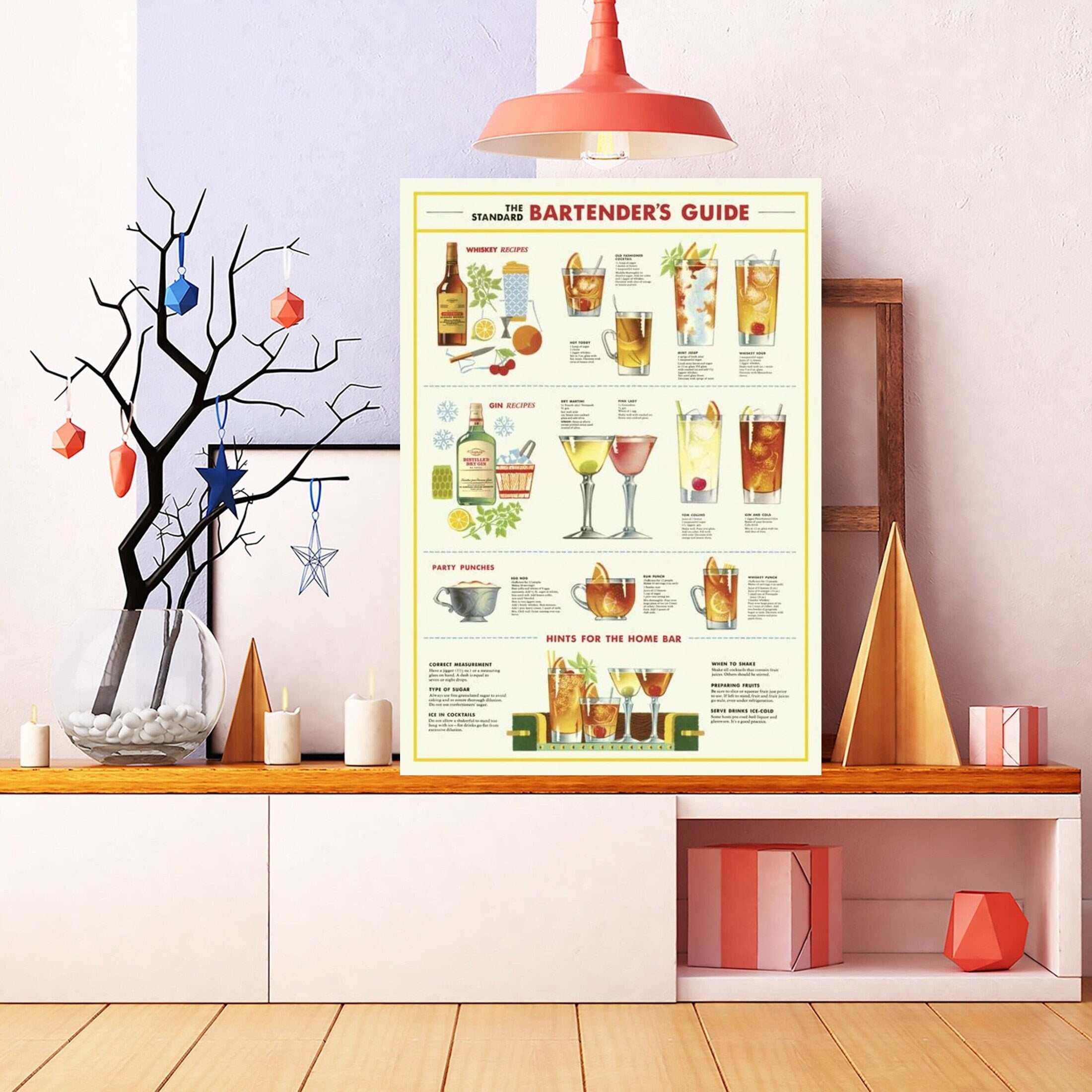 LifePlus Unframed Bartender's Guide Chart Poster, Bartender Knowledge ...