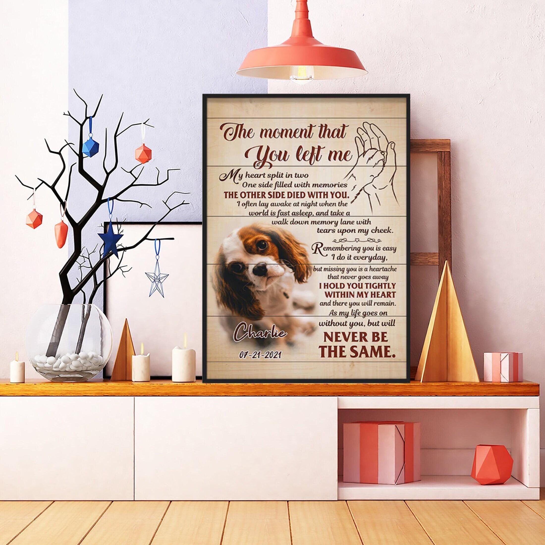 LifePlus Unframed Custom Dog Memorial Poster, The Moment That You Left ...