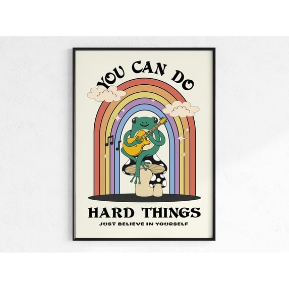 LifePlus You Can Do Hard Things Poster, Retro Poster Home Office ...