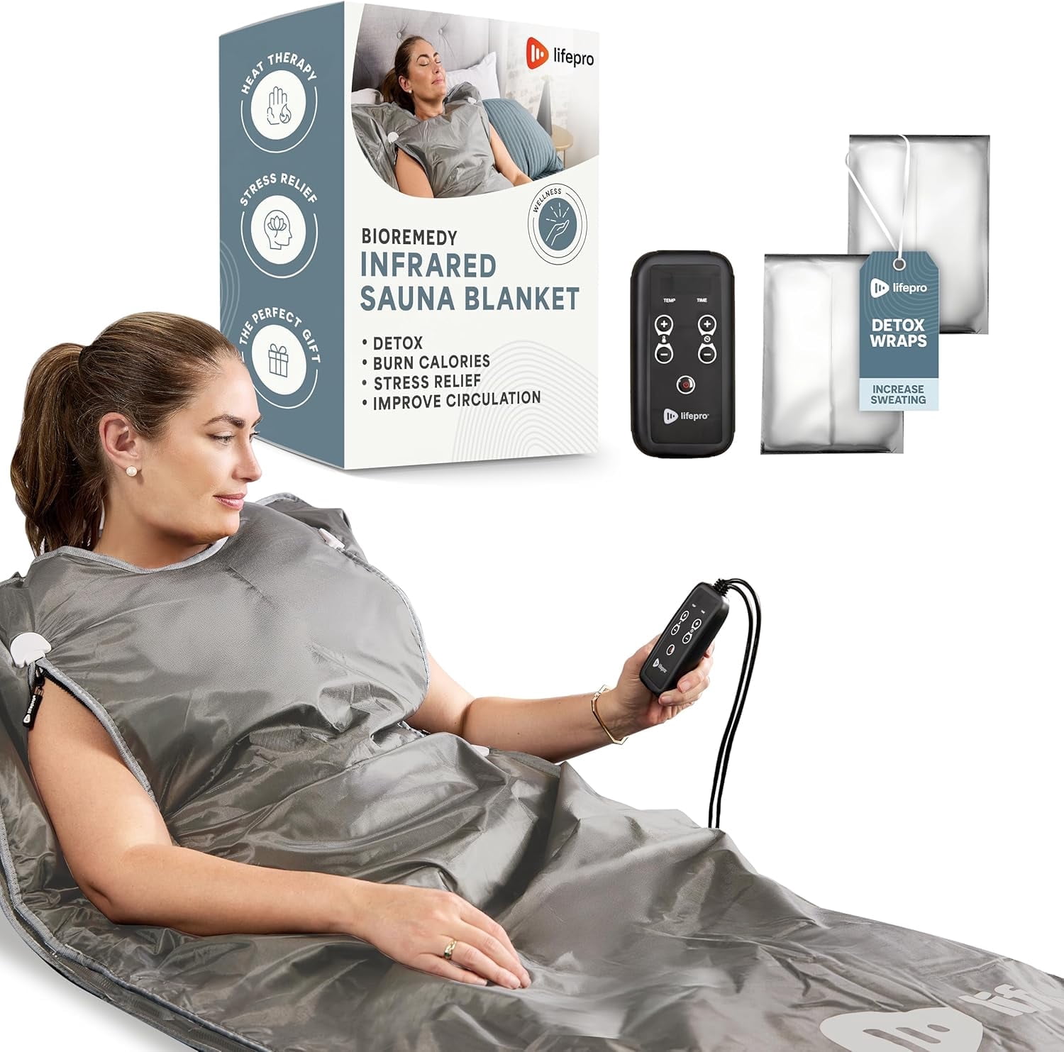 LifePro Bioremedy Plus Portable Far-Infrared Sauna Blanket for Weight ...