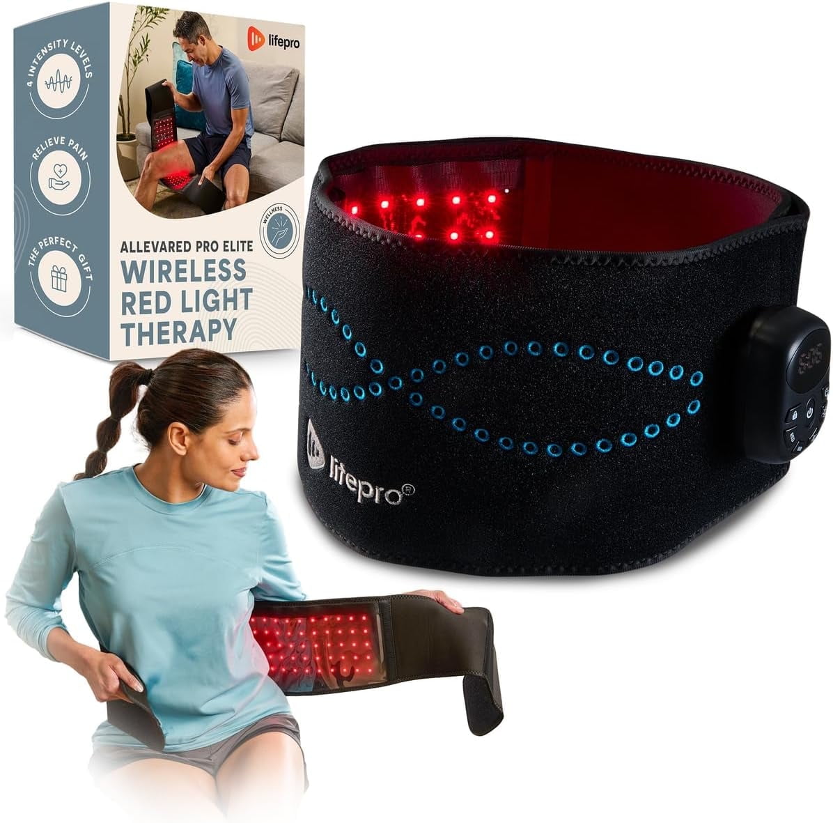 LifePro Red Light Therapy Belt with 660nm Red & 850nm Infrared LEDs ...