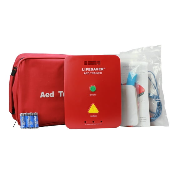 CPR Savers Lifesaver AED Trainer, CPR and Defibrillator Training, Bilingual Instructions ...