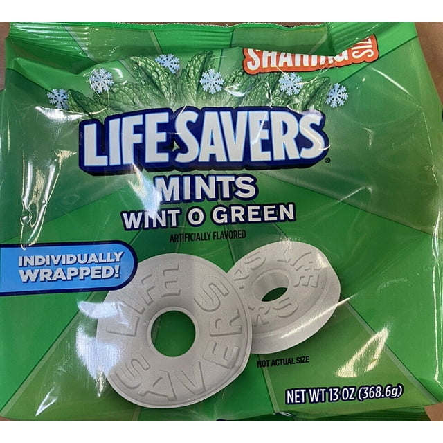 LifeSavers WINT O GREEN Breath Mints Bulk Hard Candy Candies 13 oz Bag ...