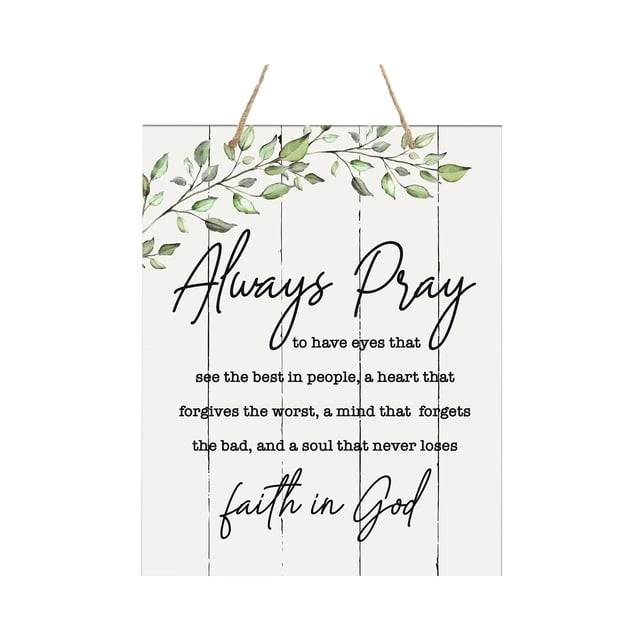 LifeSong Milestones 12x15 Hanging Rope Sign Always Pray (White ...