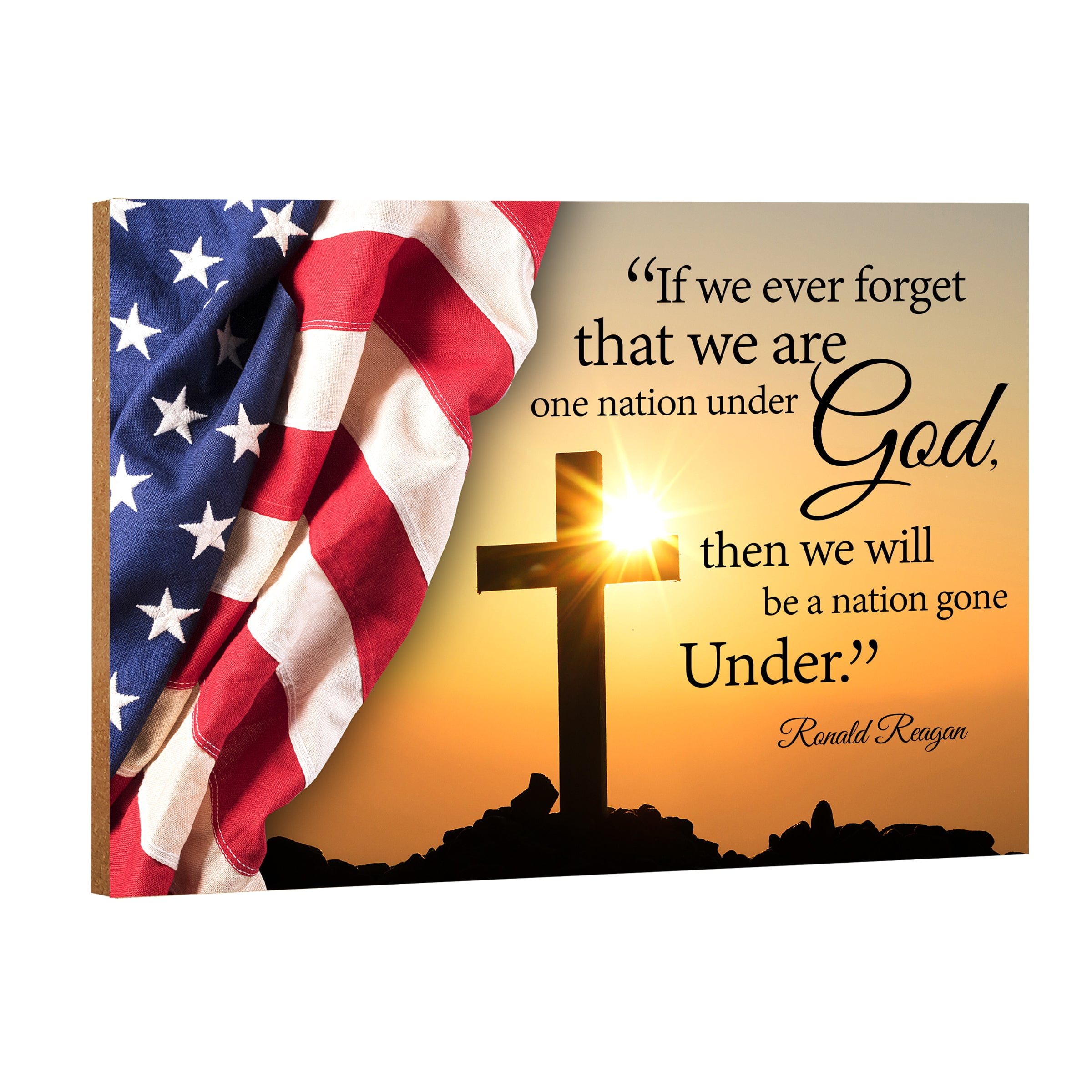 LifeSong Milestones American Flag Art Tabletop Sign for 4th of July ...