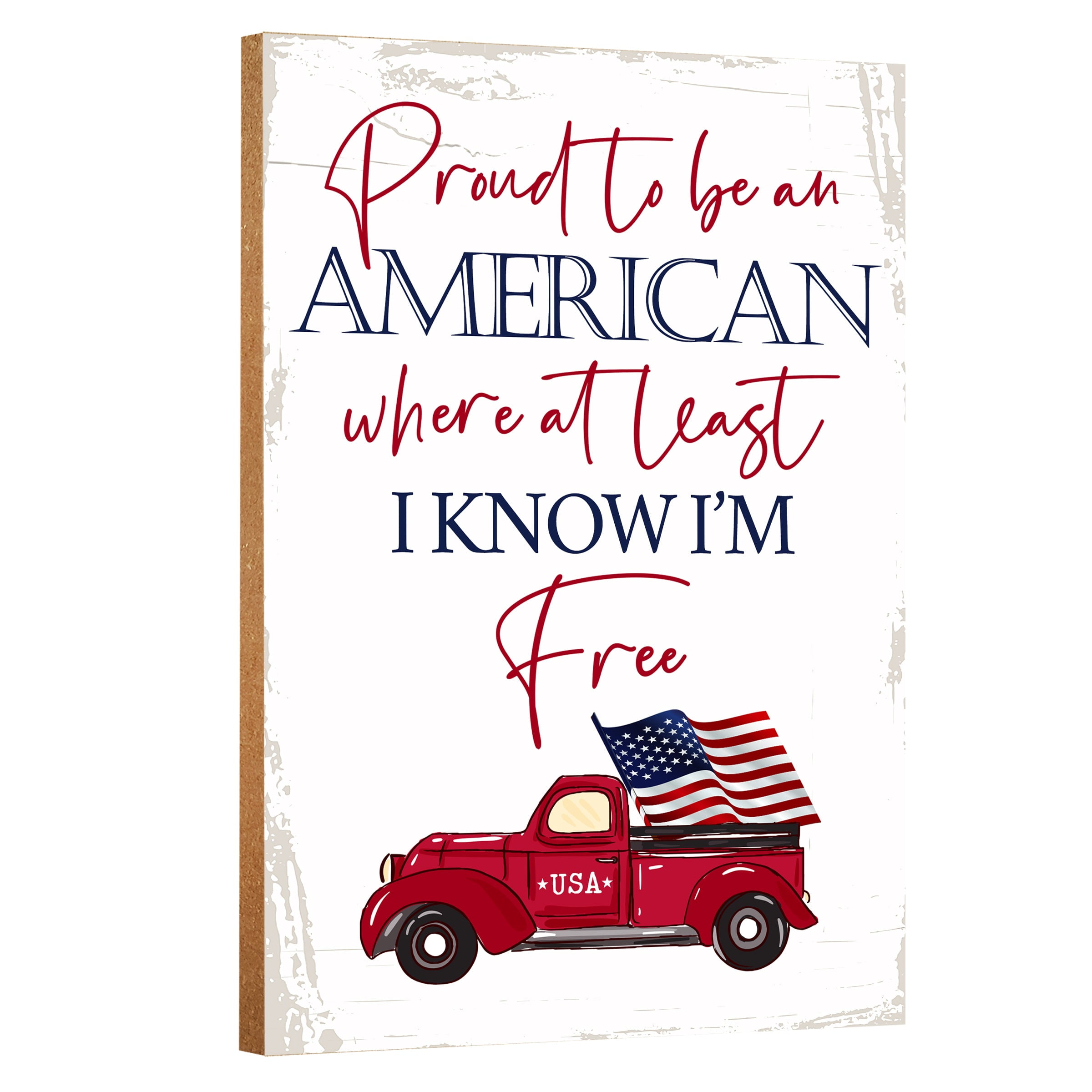 LifeSong Milestones American Flag Art Tabletop Sign for 4th of July ...